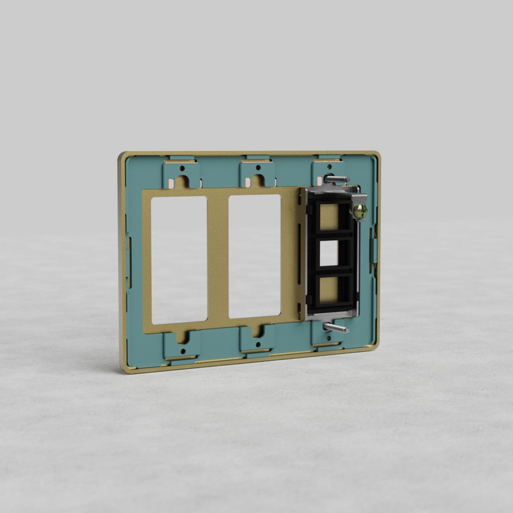 3G 2x Outlet & Keystone Plate Grove Antique Brass | Components ...